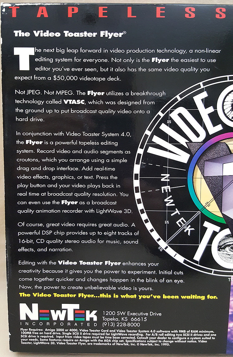 Video Toaster Flyer by NewTek NLE for Commodore Amiga 4000 4000T 3000 ...