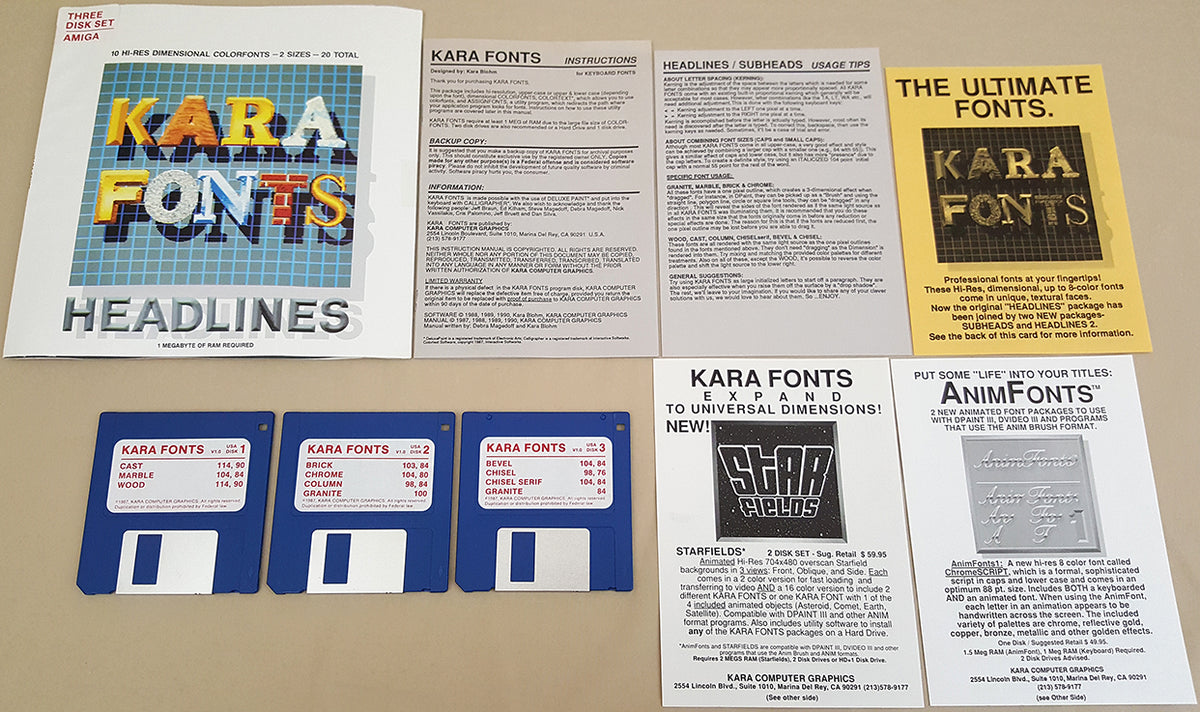 Kara Font ColorFonts Collection - 1987-1991 Kara Computer Graphics for ...