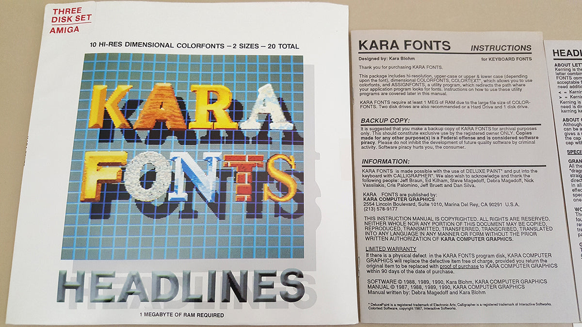 Kara Font ColorFonts Collection - 1987-1991 Kara Computer Graphics for ...