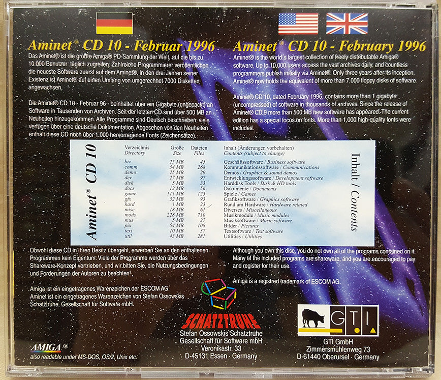 Aminet 10 - February 1996 CD - PageStream v2.2 TypeSmith v2.5 for Comm ...