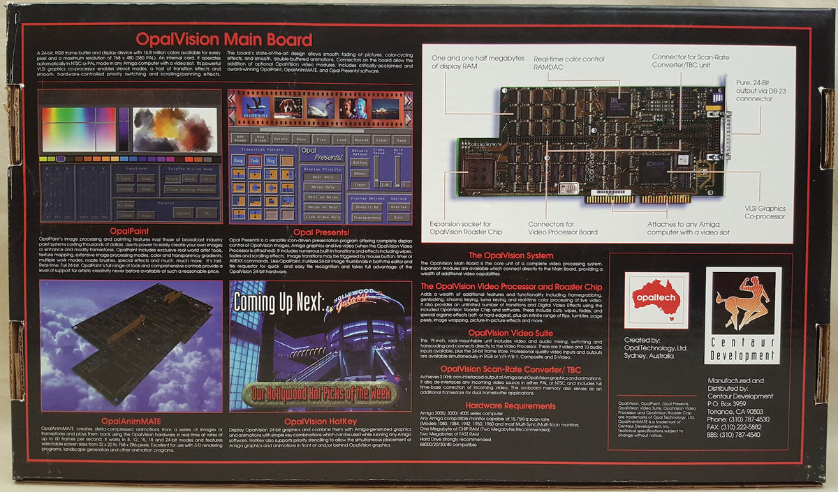 OpalVision 24-Bit RGB Video & Graphics for Commodore Amiga 2000 2000HD ...