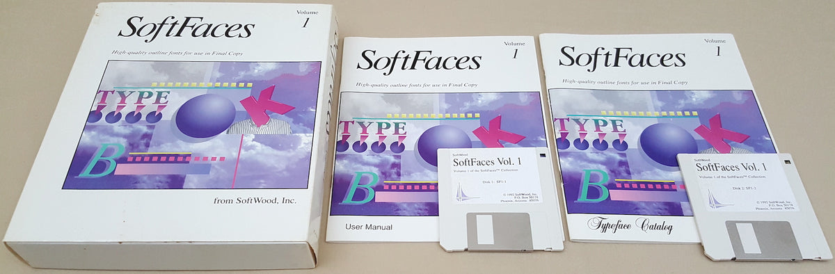 SoftFaces Volume 1 - 1992 SoftWood 25 Outline Fonts for Commodore Amig ...