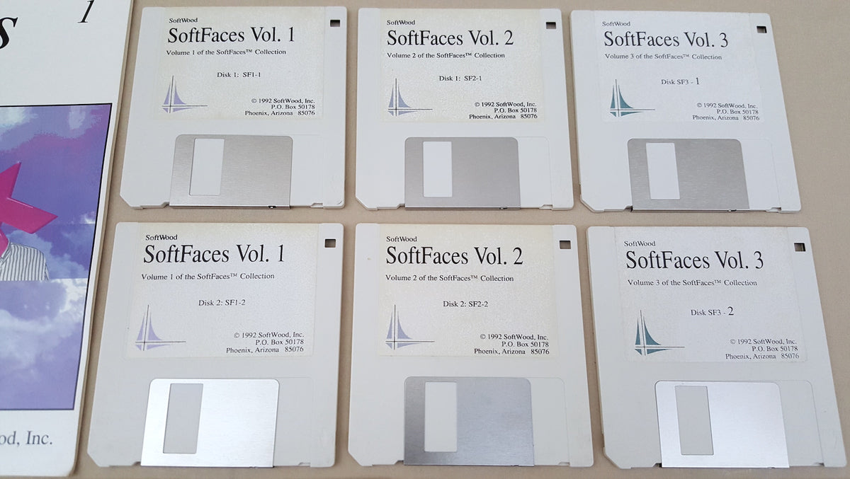 SoftFaces Volumes 1-3 1992 SoftWood 75 Outline Fonts for Commodore Ami ...
